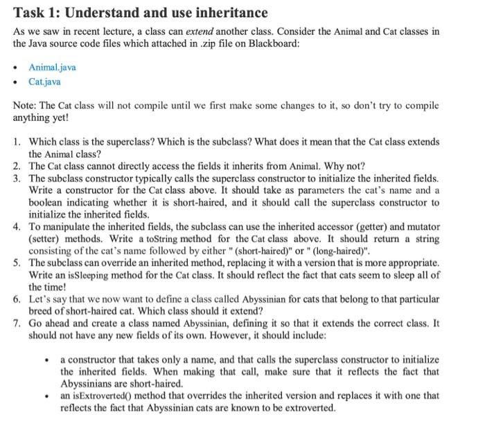 Solved As we saw in recent lecture, a class can extend | Chegg.com