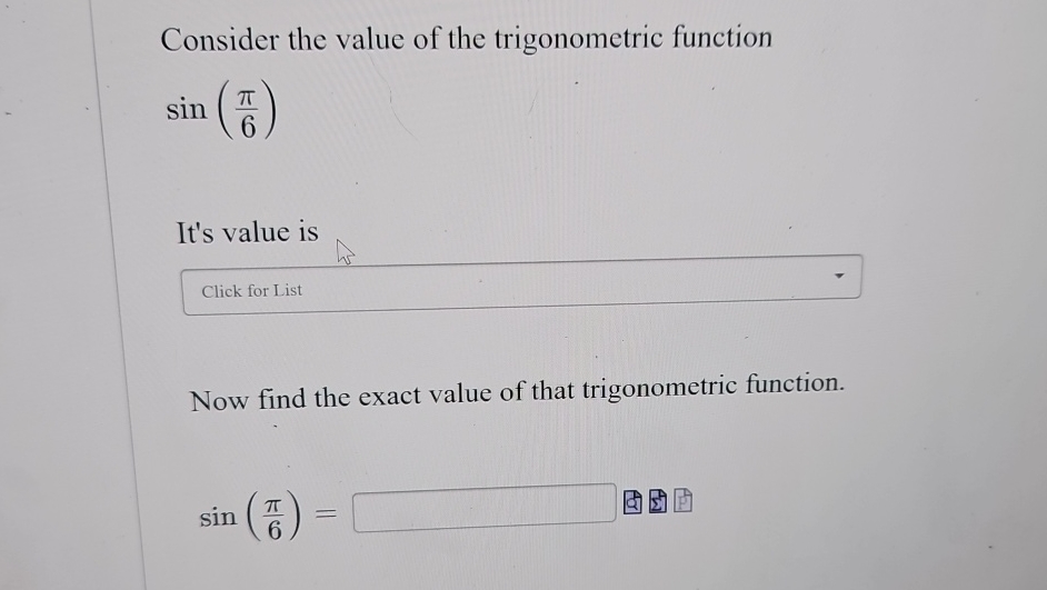Solved Consider the value of the trigonometric | Chegg.com