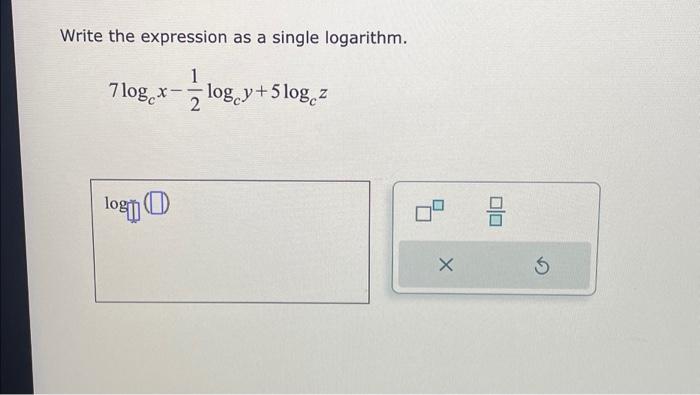 Write the expression as a single logarithm. | Chegg.com