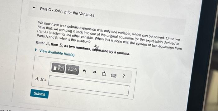 Solved Isolating a variable in two equations is easiest when | Chegg.com