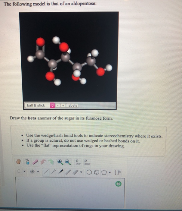Solved The following model is that of an aldopentose: ball & | Chegg.com