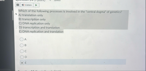 Solved ListenWhich of the following processes is involved in | Chegg.com