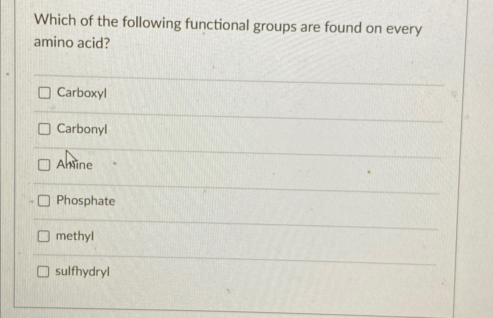 Solved Which of the following functional groups are found on | Chegg.com