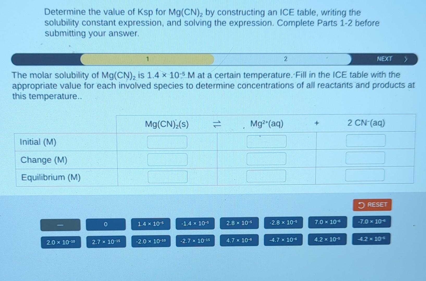 Solved Determine the value of Ksp for Mg(CN)2 by | Chegg.com