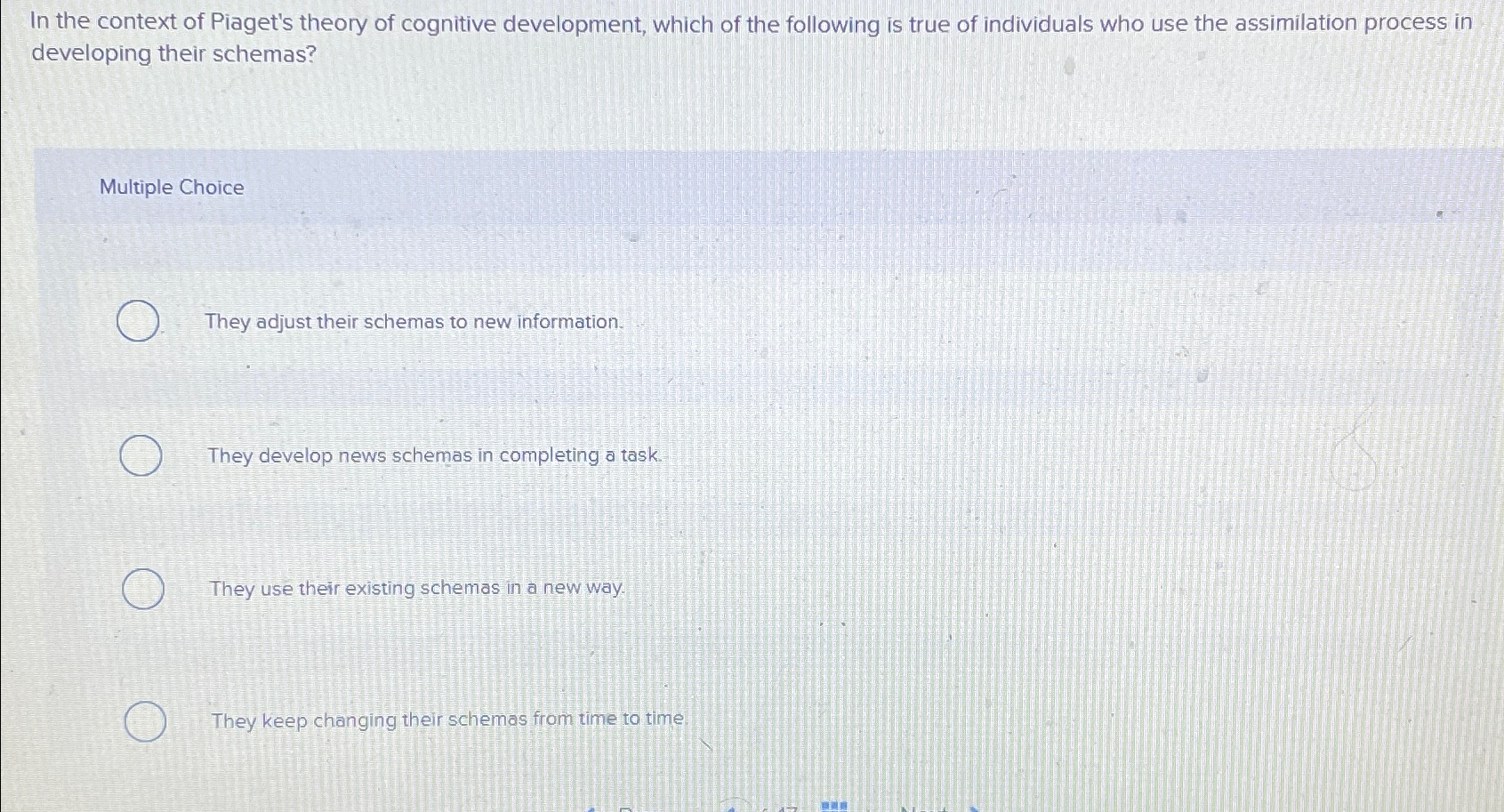 Solved In the context of Piaget's theory of cognitive | Chegg.com