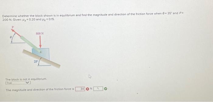Solved Determine whether the block shown is in equilibrium | Chegg.com