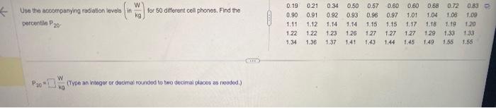 Solved Use the aceomparying rad ation levels ( in kgW) for | Chegg.com