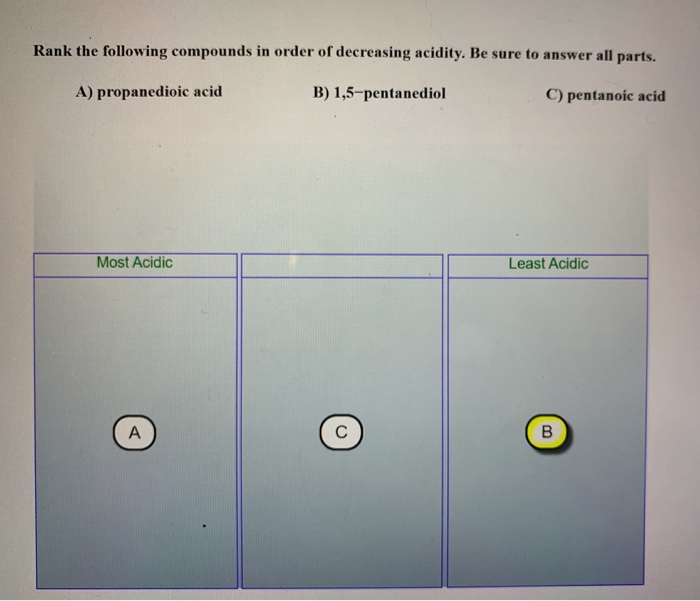 Solved Rank the following compounds in order of decreasing | Chegg.com
