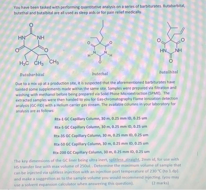 Solved You have been tasked with performing quantitative | Chegg.com