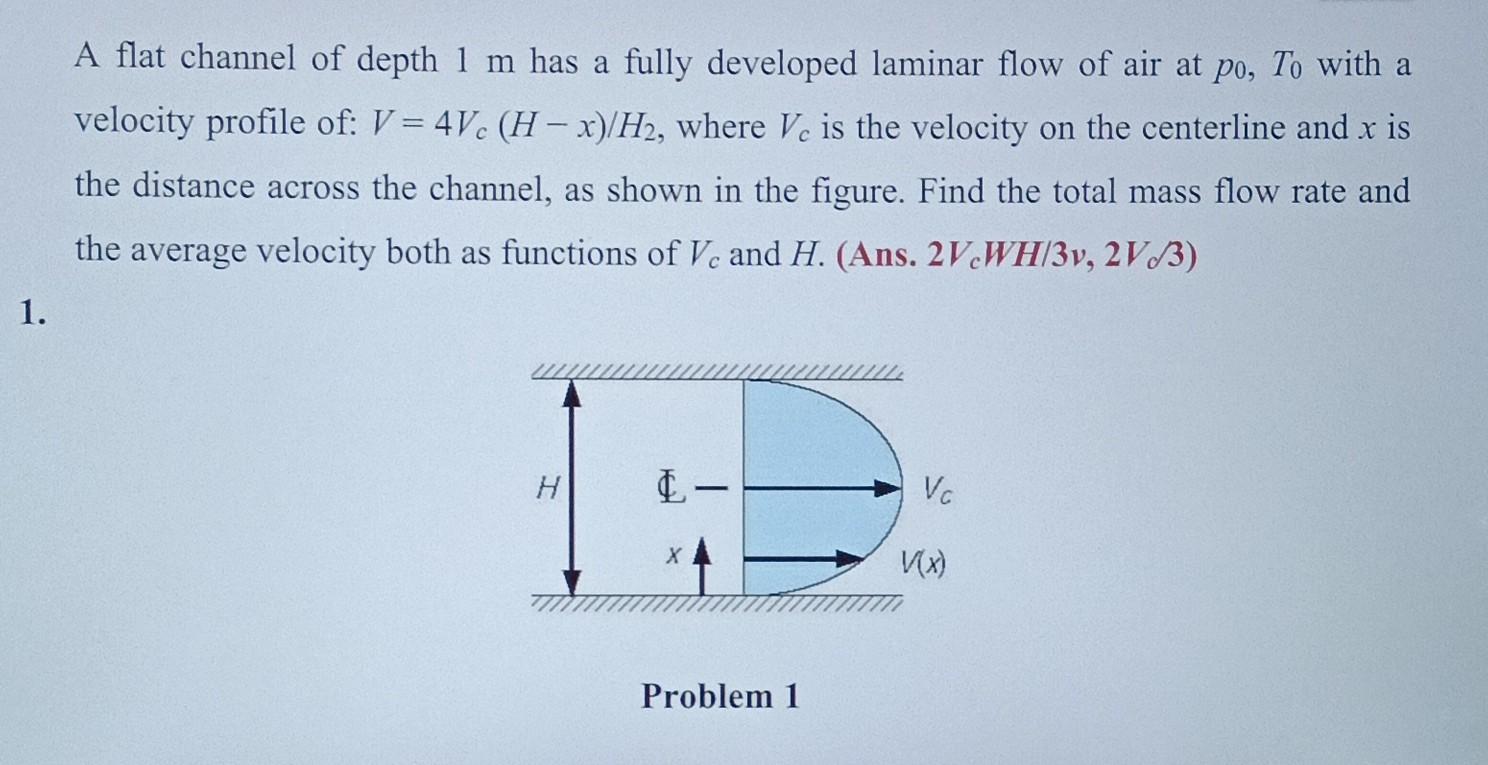 Solved A flat channel of depth 1 m has a fully developed | Chegg.com