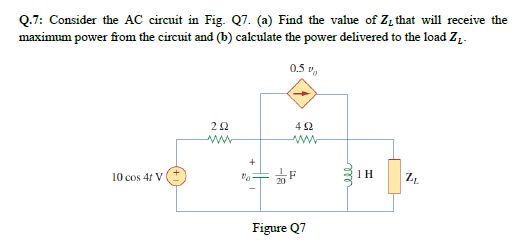 Solved Consider the AC ﻿circuit in Fig. (a) ﻿Find the value | Chegg.com