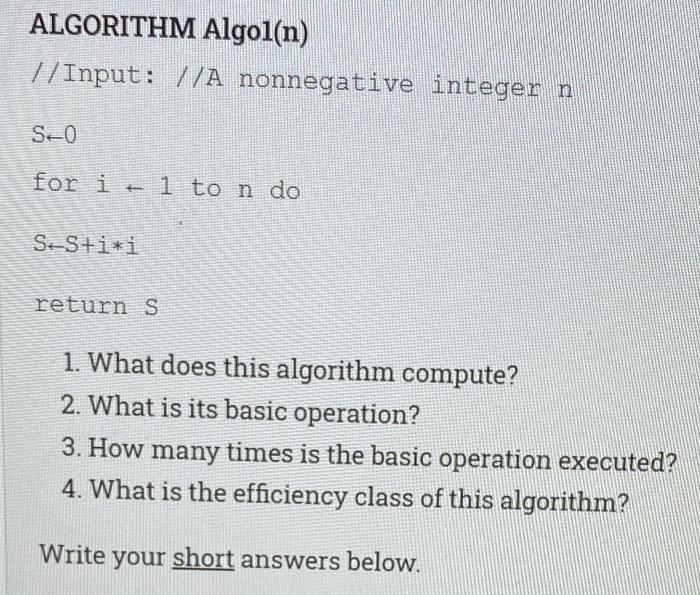 Solved Algorithm Algoln Input A Nonnegative Integer 