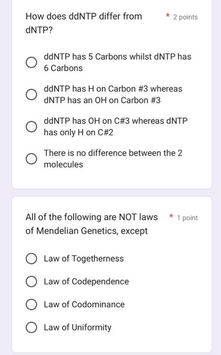 Solved How does ddNTP differ from dNTP? ddNTP has 5 Carbons | Chegg.com