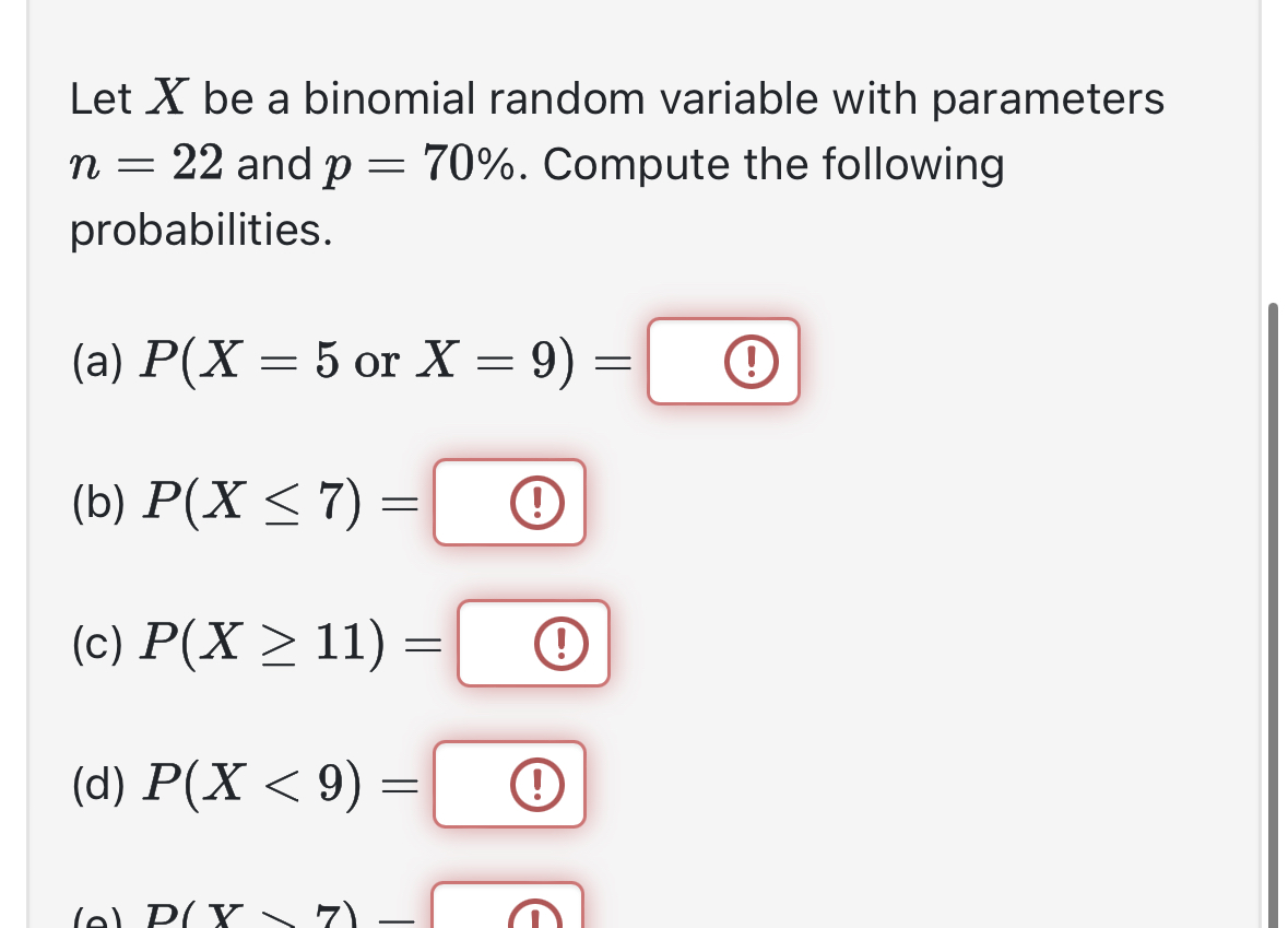 Solved Let x ﻿be a binomial random variable with parameters | Chegg.com