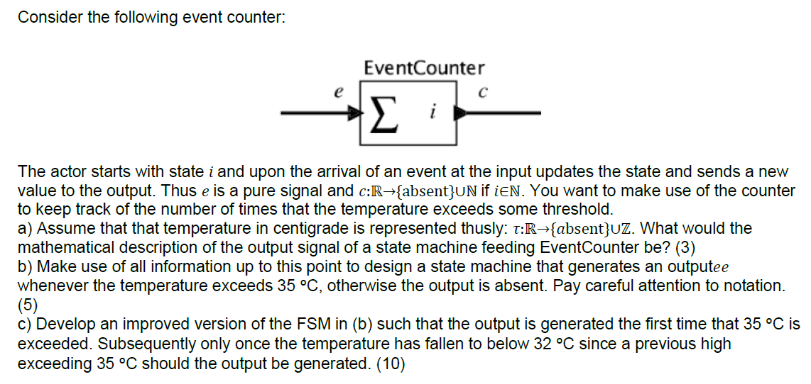Solved Consider the following event counter: The actor | Chegg.com