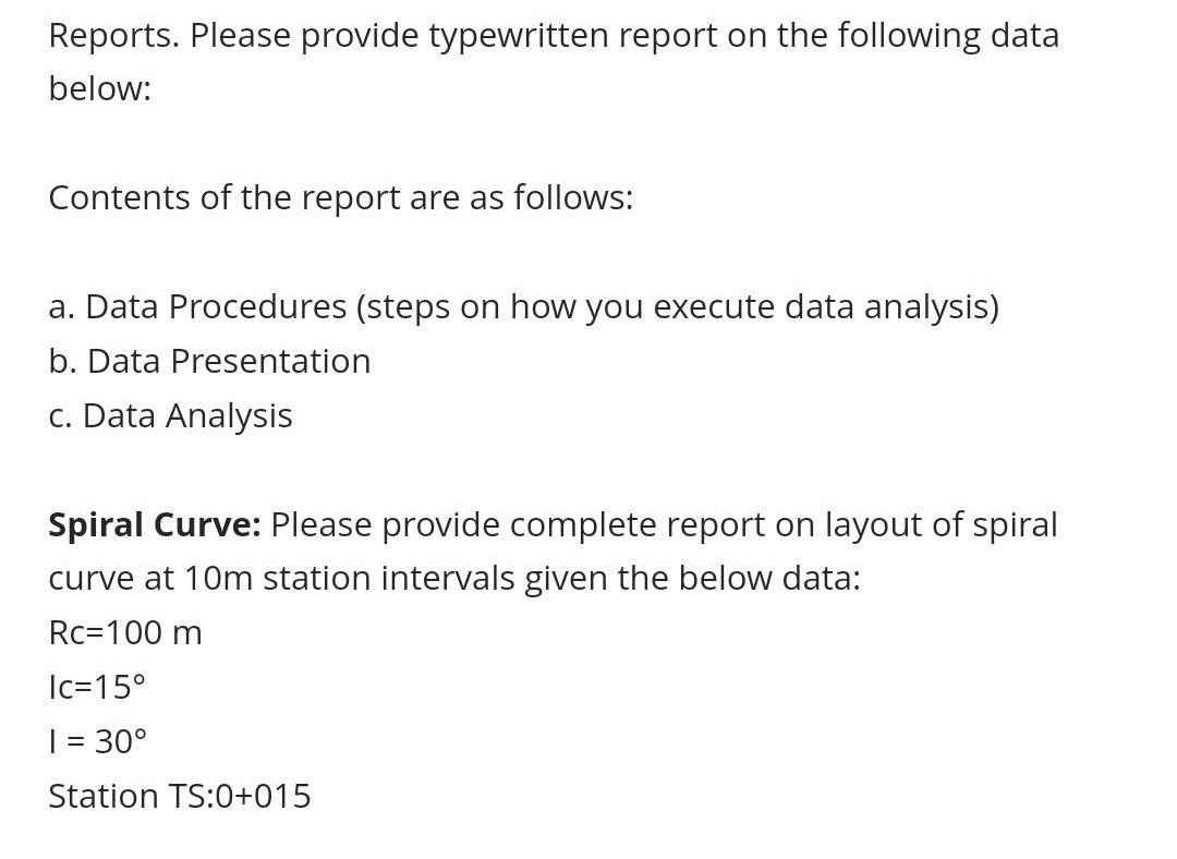 Reports. Please provide typewritten report on the | Chegg.com