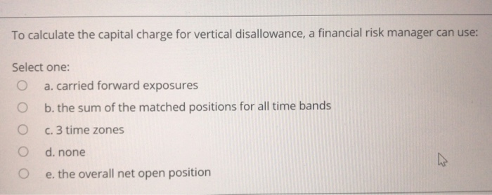 Solved To calculate the capital charge for vertical | Chegg.com
