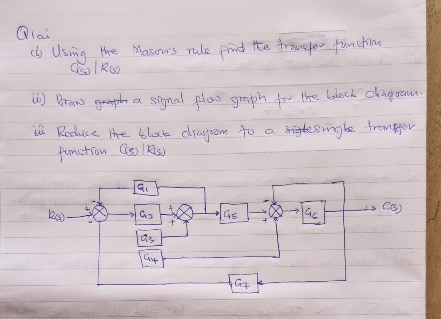 Solved Qlai ( Using the Mason's rule find the transfer | Chegg.com
