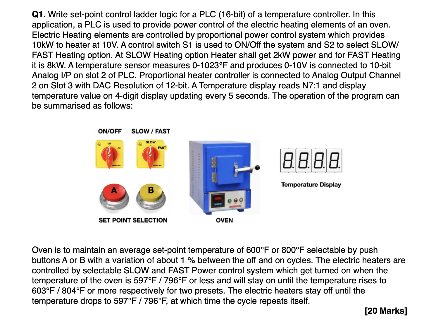 Solved Q1. ﻿Write set-point control ladder logic for a PLC | Chegg.com