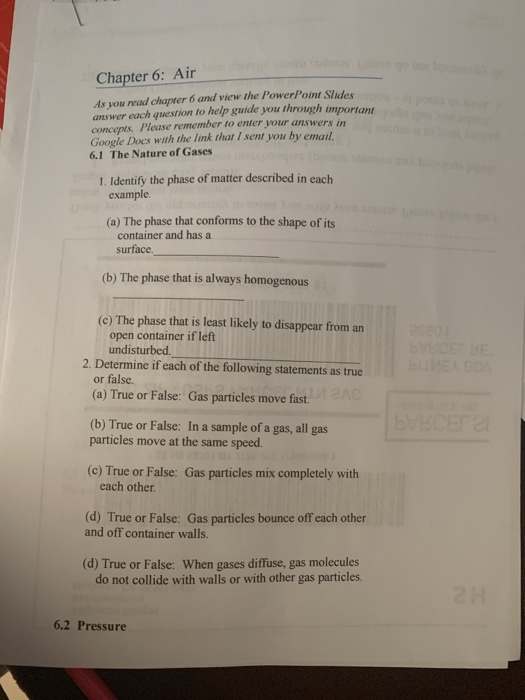 Solved Chapter 6: Air As you read chapter 6 and view the | Chegg.com