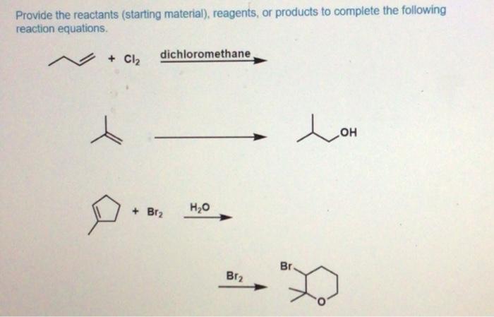 Solved Provide the reactants (starting material), reagents, | Chegg.com