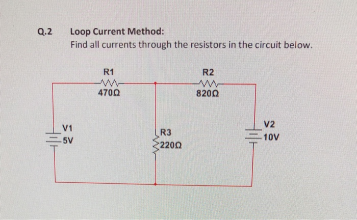 Solved Q.2 Loop Current Method: Find all currents through | Chegg.com