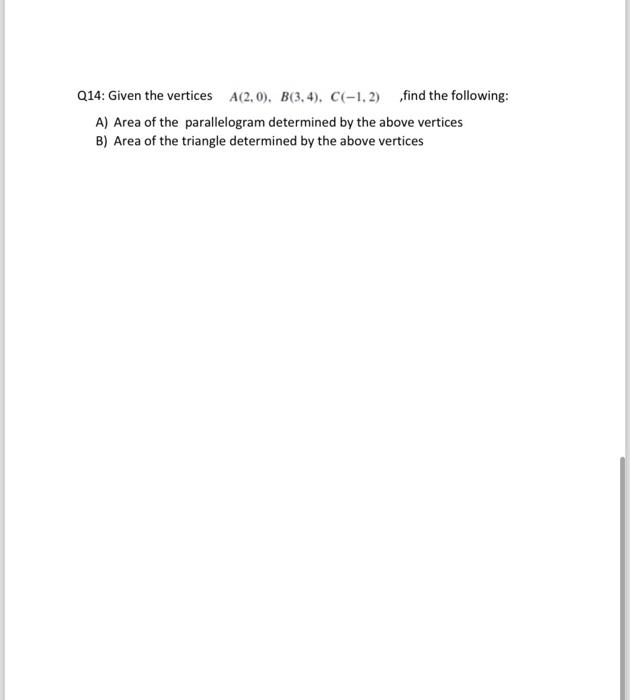 Solved Q1 Find initial point P of a nonzero vector u=PQ, | Chegg.com