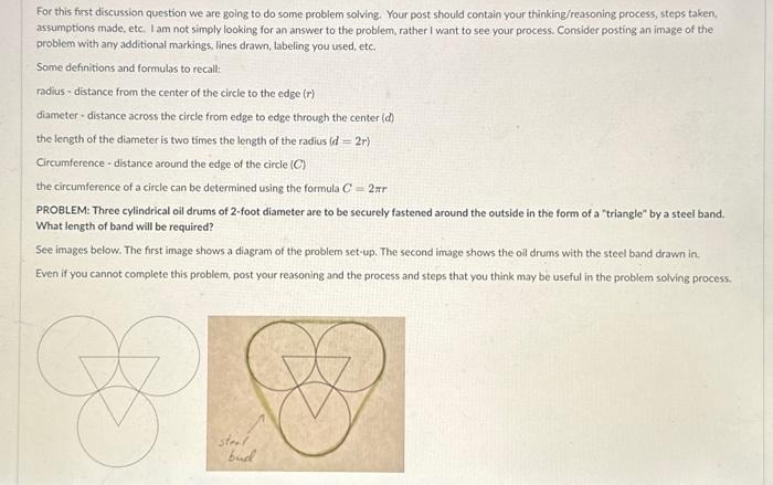 Solved Three cylindrical oil drums of 2-foot diameter are to | Chegg.com