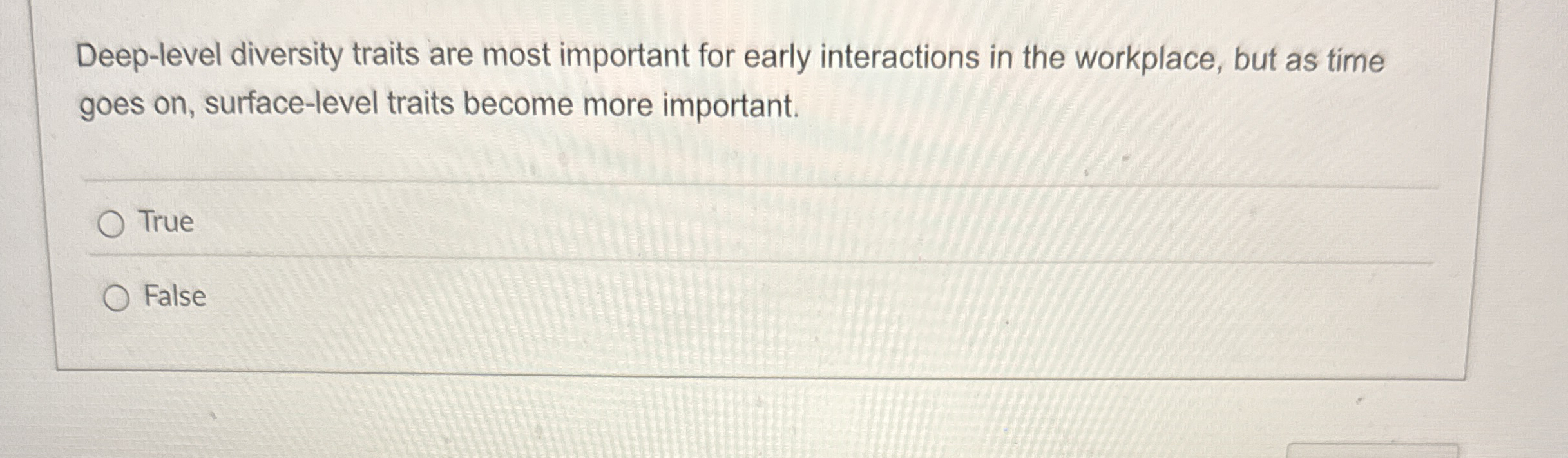 Solved Deep-level diversity traits are most important for | Chegg.com