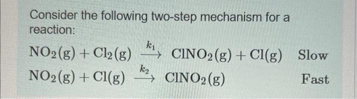Solved Consider the following two-step mechanism for a | Chegg.com