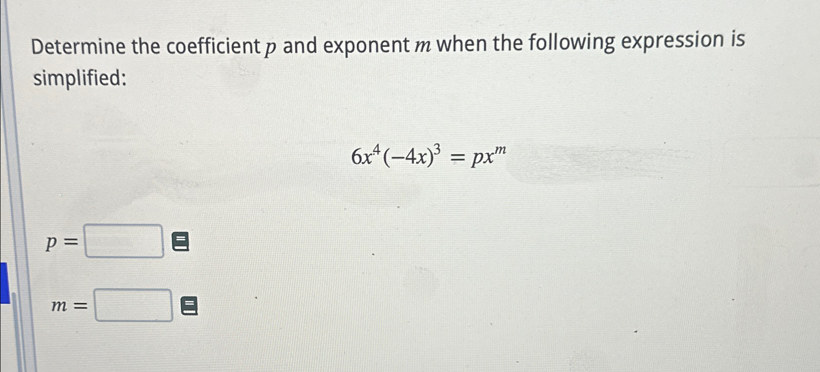 Solved Determine the coefficient p ﻿and exponent m ﻿when the | Chegg.com