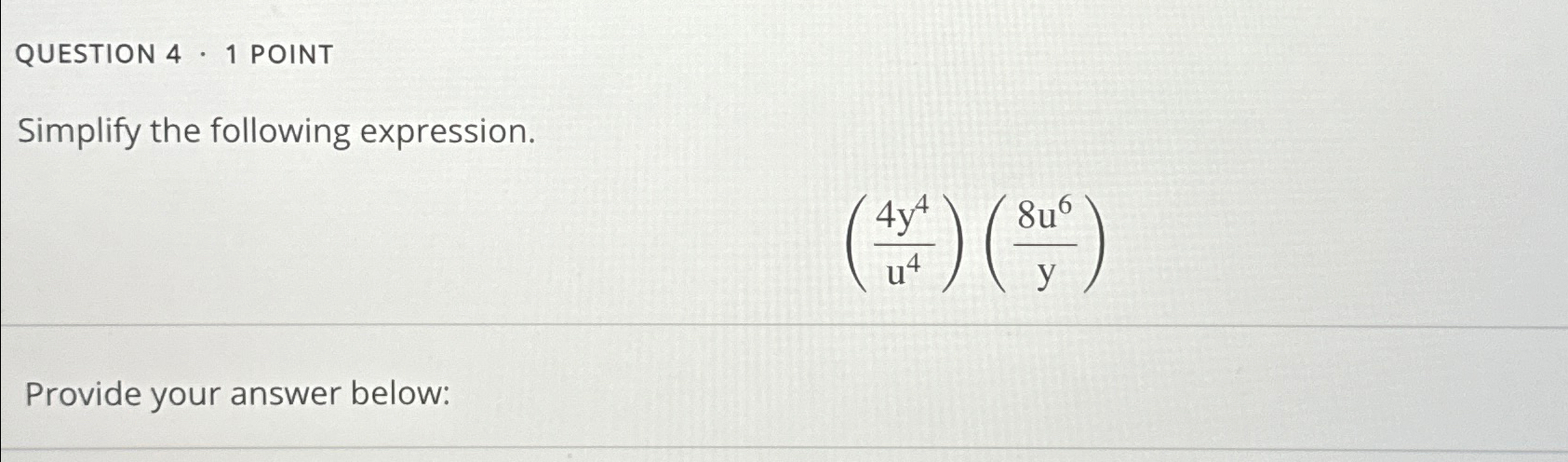 Solved QUESTION 4 - 1 ﻿POINTSimplify the following | Chegg.com