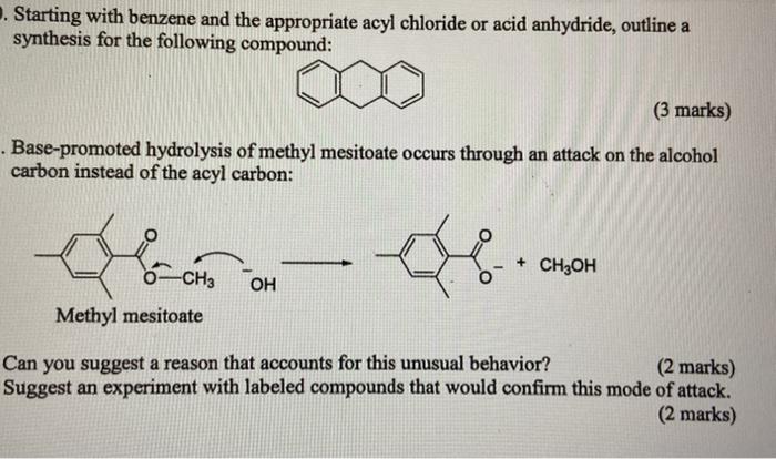 Solved . Starting with benzene and the appropriate acyl | Chegg.com