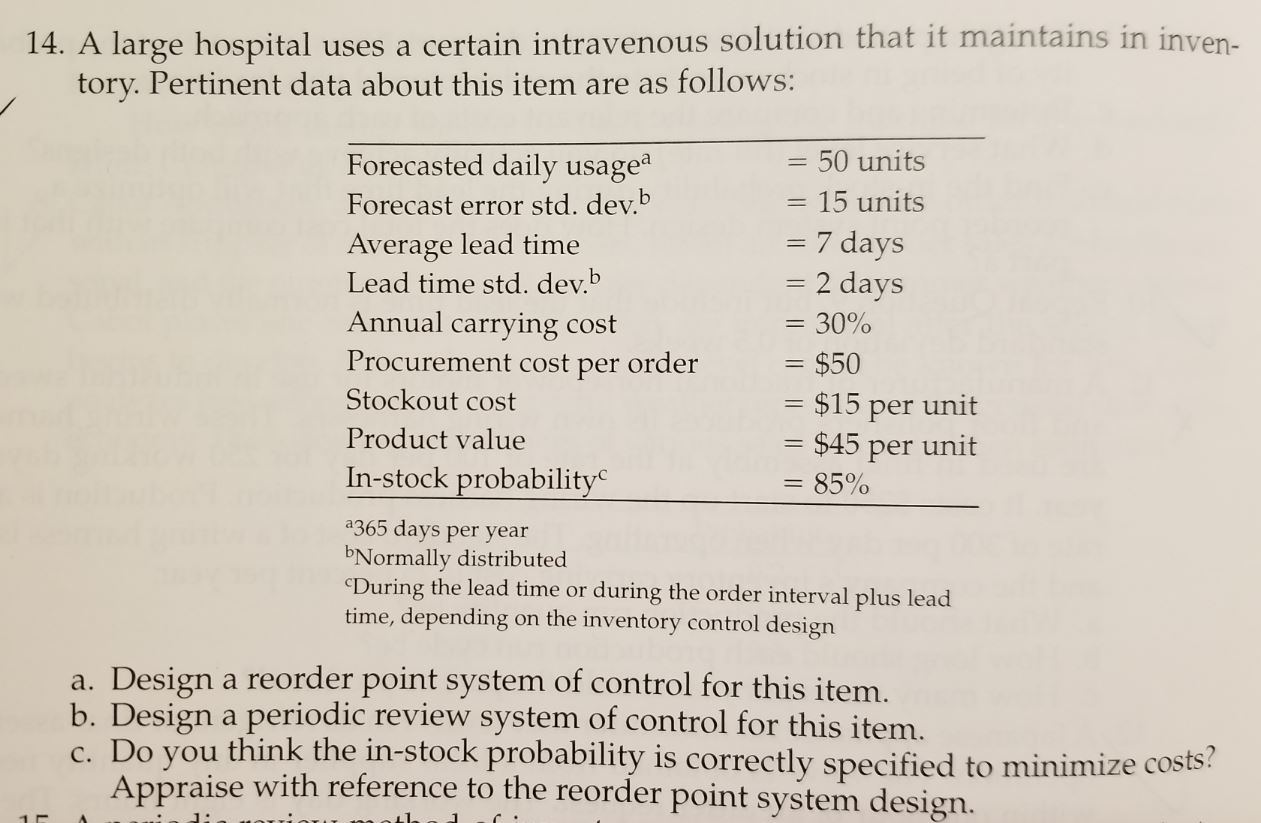 Solved A large hospital uses a certain intravenous solution | Chegg.com