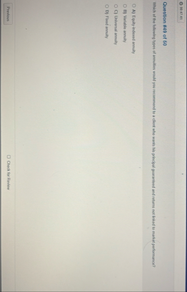 Solved Question #49 ﻿of 50Which of the following types of | Chegg.com