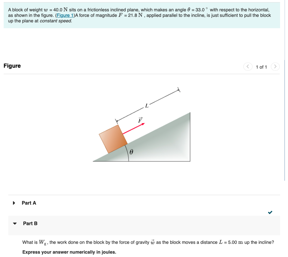 Solved A block of weight w=40.0N ﻿sits on a frictionless | Chegg.com