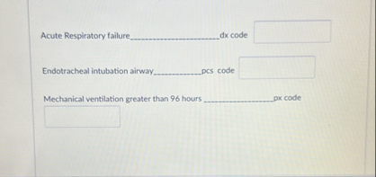 Solved Acute Respiratory failure ﻿dx code Endotracheal | Chegg.com