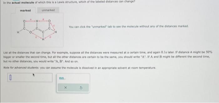 Solved You can cick the "unmarked" tab to see the molecule | Chegg.com