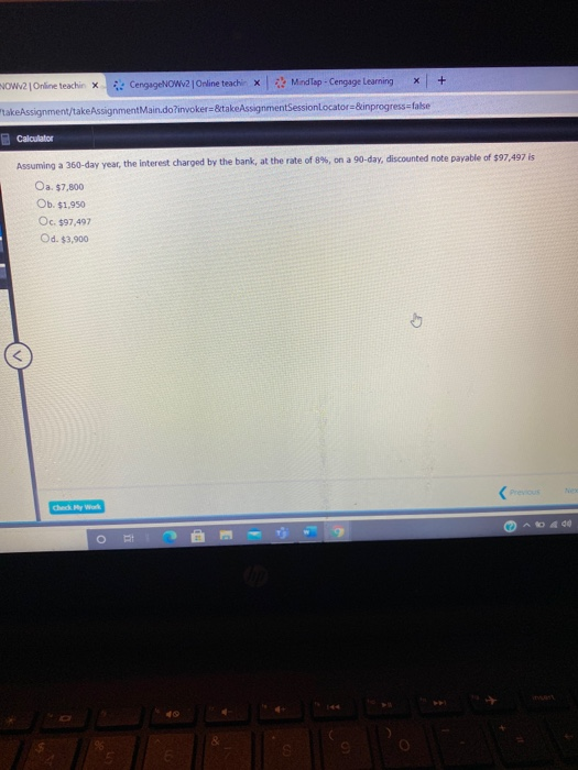 Solved X NOWV2 Online teachin X Mindiap-Cengage Learning + | Chegg.com