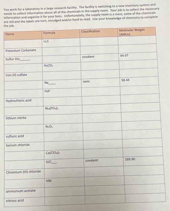 Solved You work for a laboratory in a large research | Chegg.com