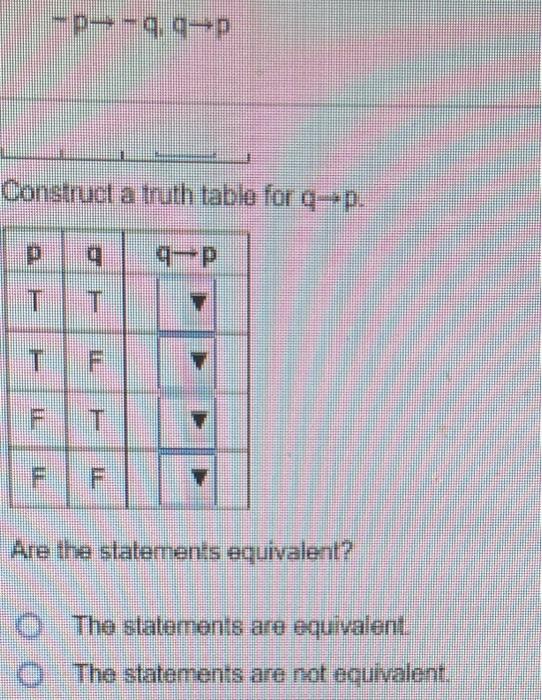 Solved Use a truth table to determine whether the two | Chegg.com