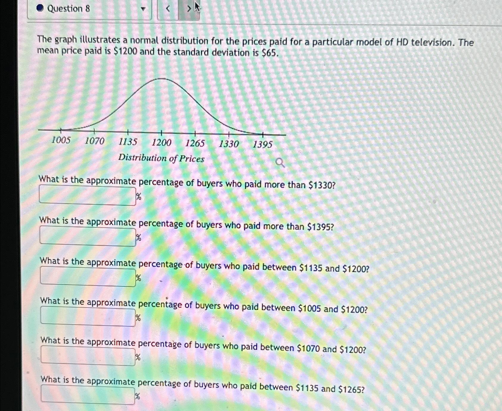 Solved Question 8The graph illustrates a normal distribution | Chegg.com