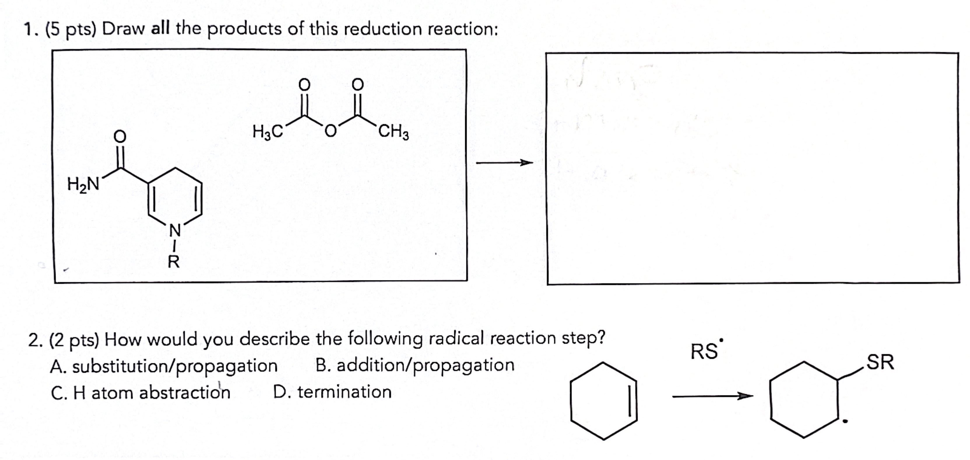 Solved Draw all the products of this reduction reaction: | Chegg.com