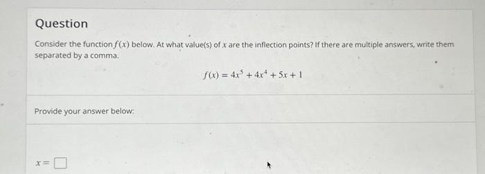 Solved Consider the function f(x) below. At what value(s) of | Chegg.com