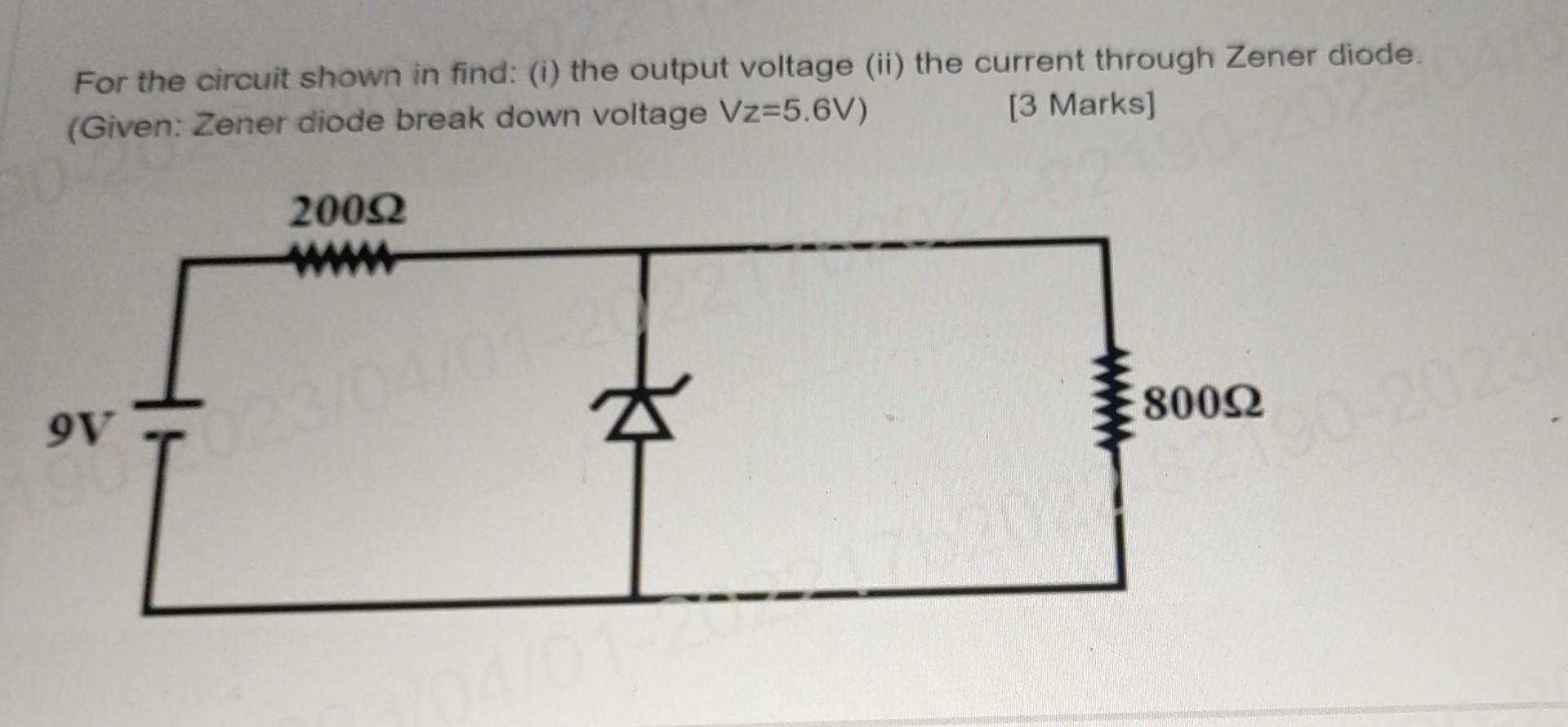 Solved For the circuit shown in find: (i) the output voltage | Chegg.com
