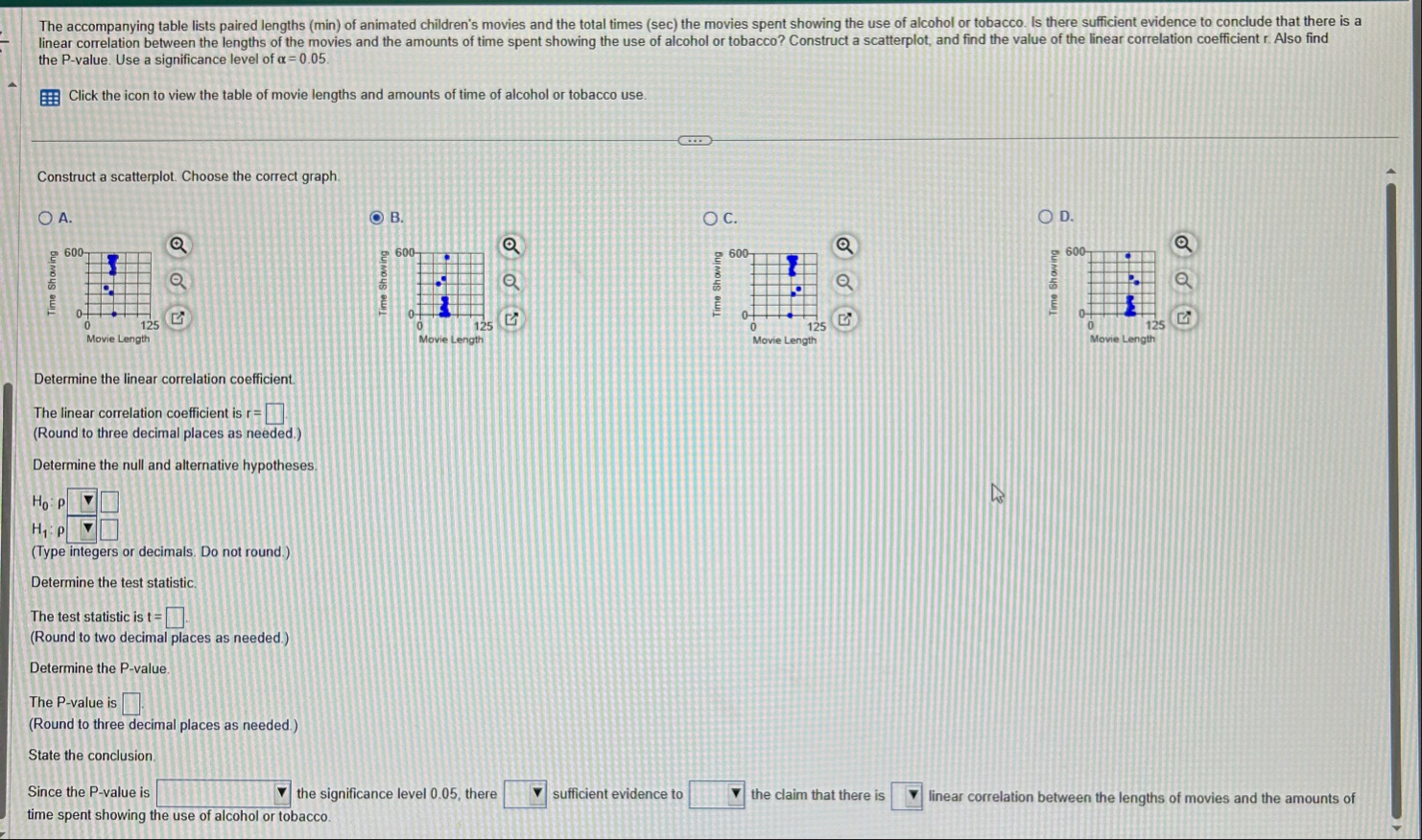 Solved the P-value. Use a significance level of α=0.05.Click | Chegg.com