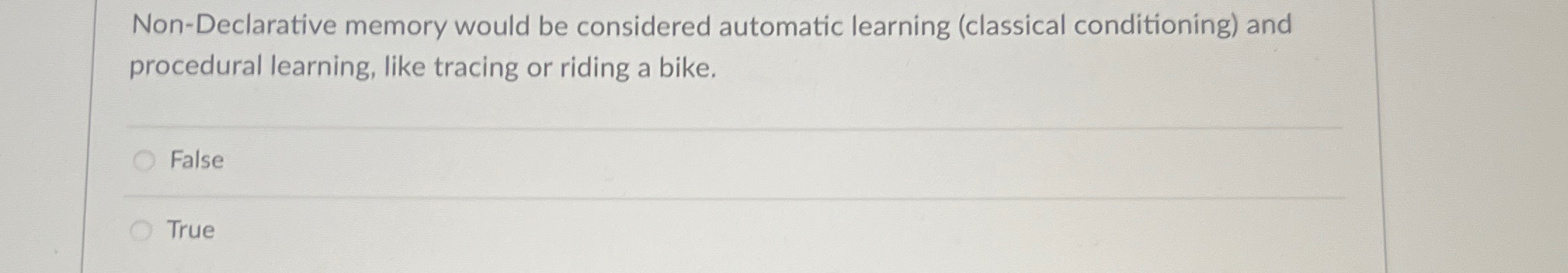 Solved Non-Declarative memory would be considered automatic | Chegg.com