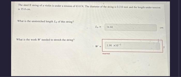Solved The steel E string of a violin is under a tension of | Chegg.com
