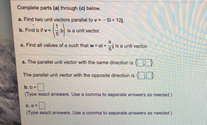 Solved Complete parts (a) through (c) below. a. Find two | Chegg.com