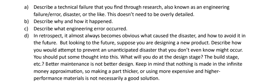 Solved a) Describe a technical failure that you find through | Chegg.com